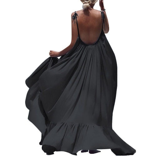 Bohemian Long Open Back Sling Beach Maxi Dress