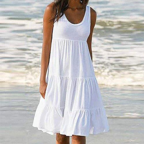 Sleeveless U-Neck Loose Sundress