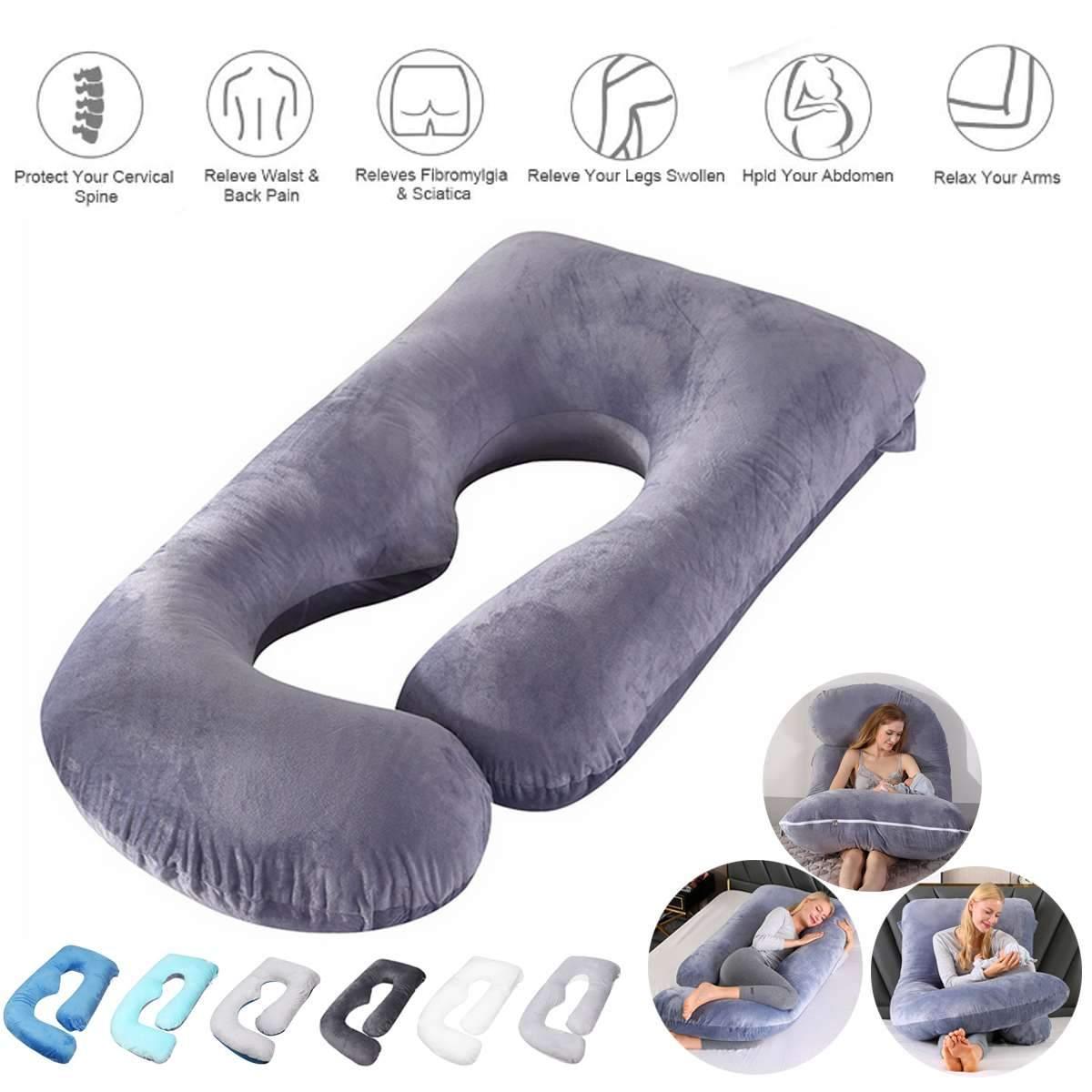 Maternity Full Body Support J-Shaped Sleeping Pillow | iBuyXi.com